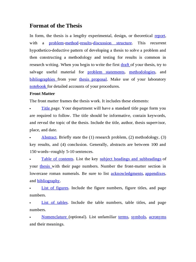 Thesis Format Guide | PDF | Thesis | Theory