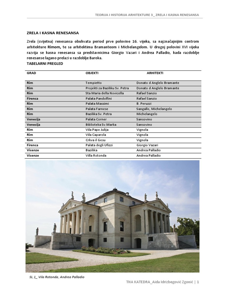 Zrela I Kasna Renesansa - Final | PDF