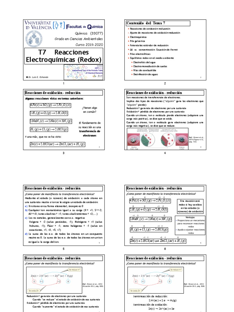 T7 Key Reacciones Redox | PDF | Redox | Electroquímica