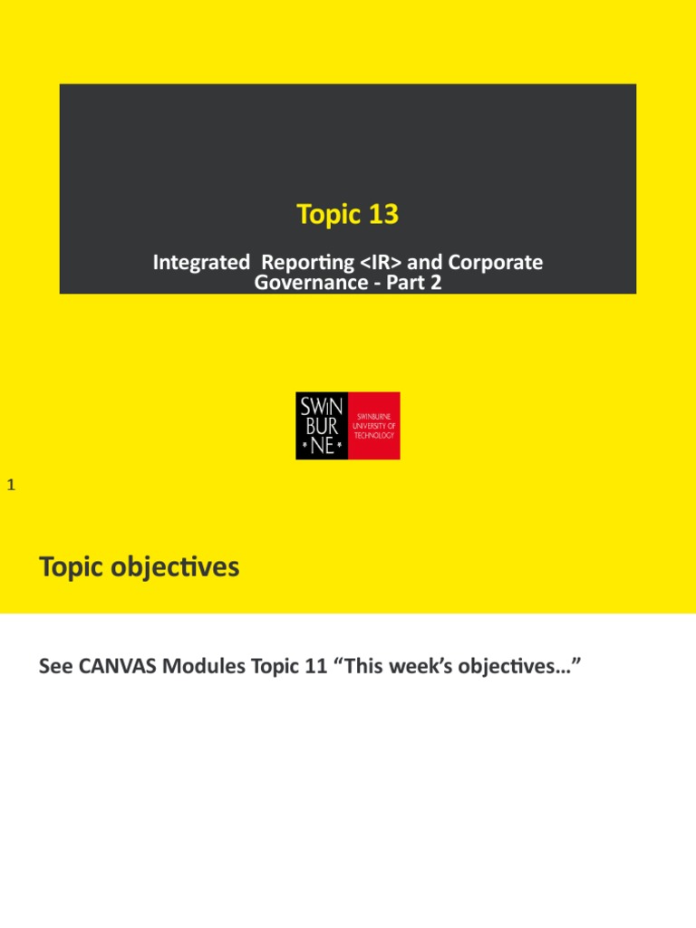 Topic 13: Integrated Reporting and Corporate Governance - Part 2 | PDF ...