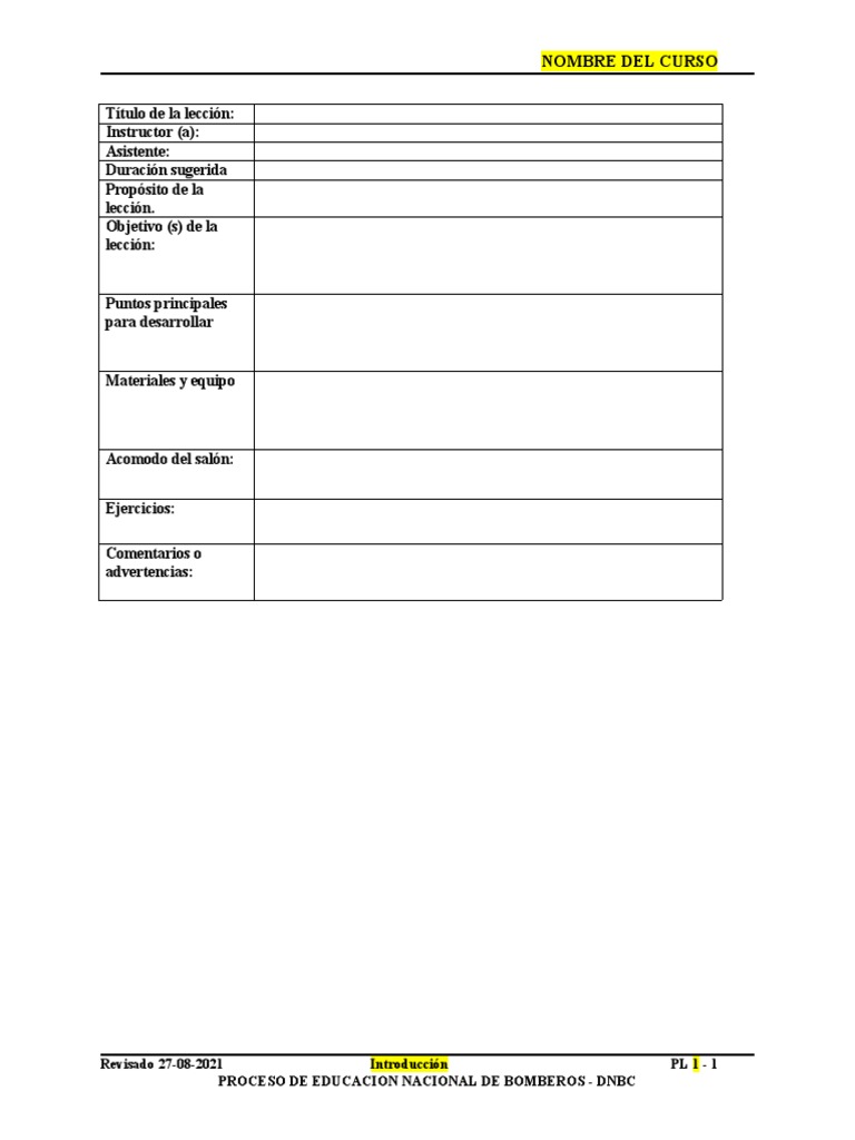 Plantilla MODELO PL | PDF