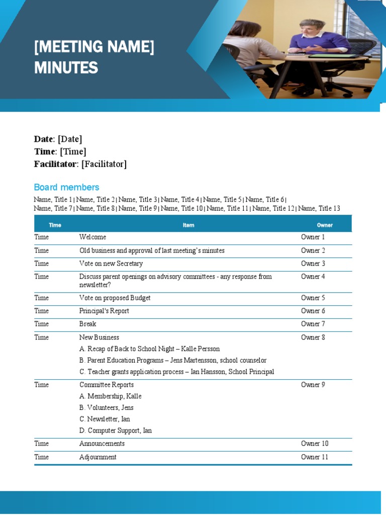 Meeting Minutes Summary and Agenda | PDF