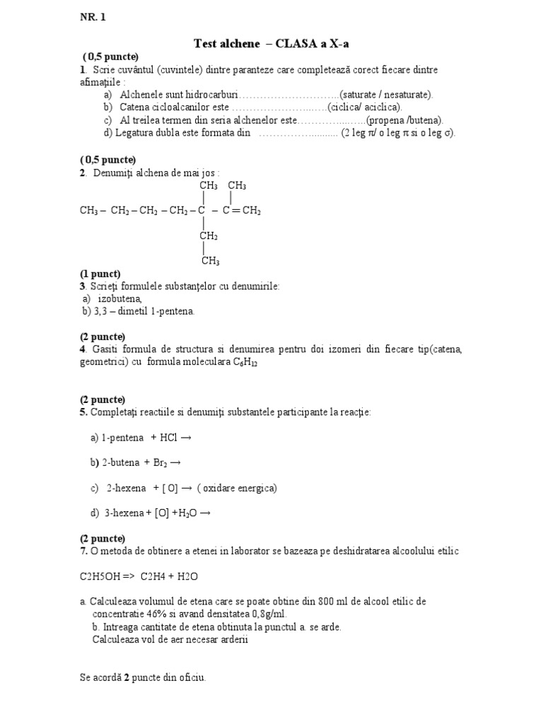 Test Alchene 1 | PDF