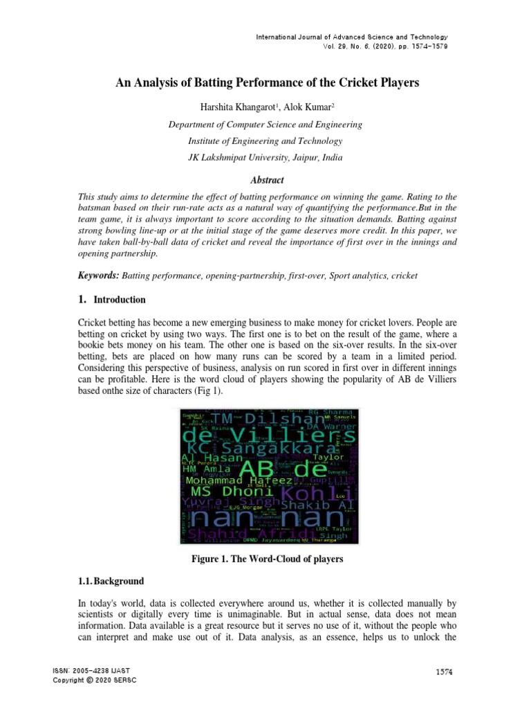 An Analysis of Batting Performance of The Cricket Players | PDF ...