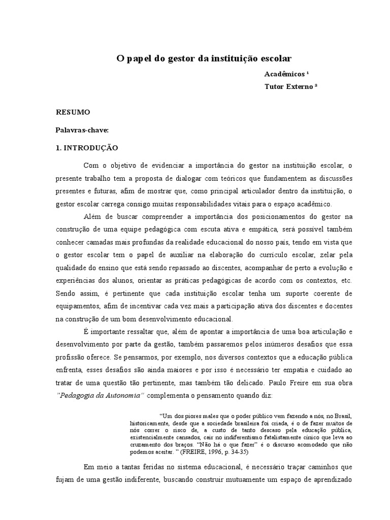 O papel do gestor escolar: desafios, responsabilidades e importância para a comunidade ...