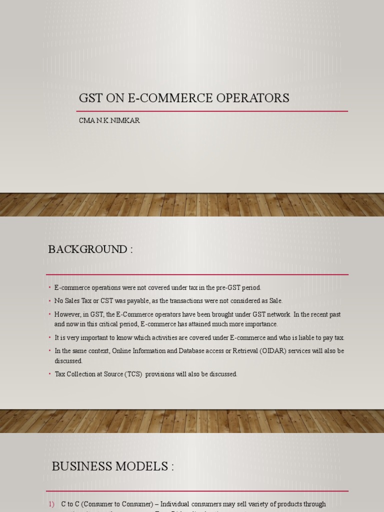 GST Compliance for E-Commerce Operators | PDF | E Commerce | Value ...