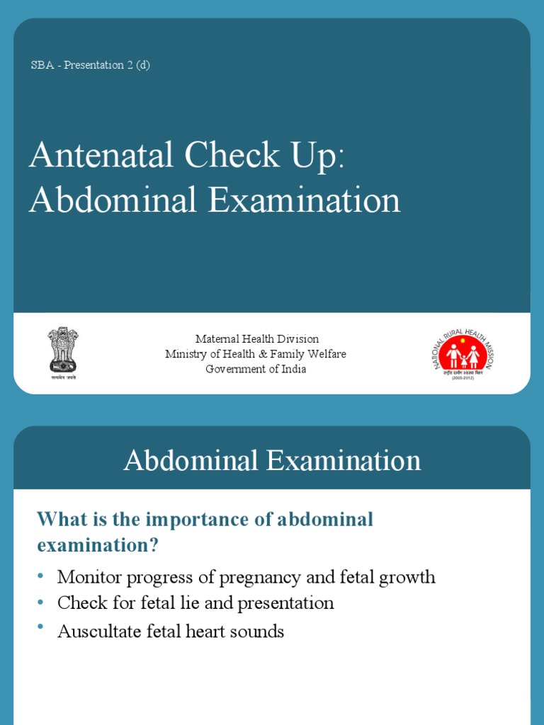 Antenatal Check Up: Abdominal Examination: SBA - Presentation 2 (D ...