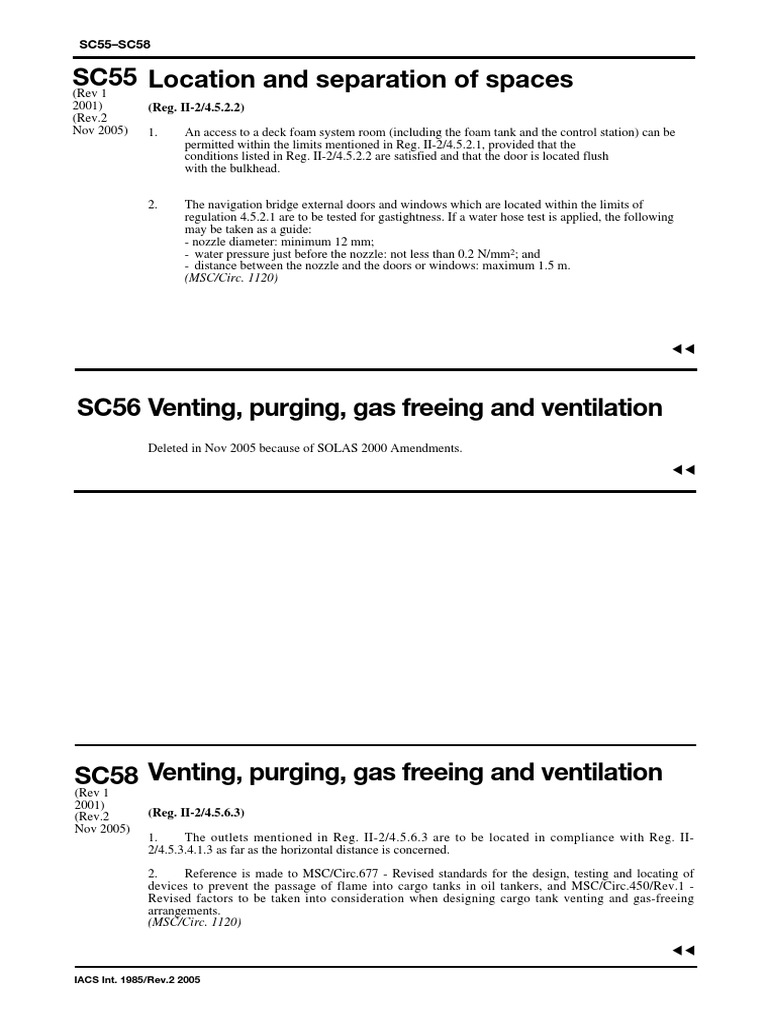 Location and Separation of Spaces SC55: (MSC/Circ. 1120) | PDF | Door