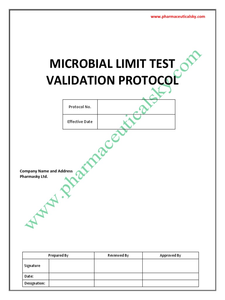 Microbial Limit Test Validation Protocol | PDF | Growth Medium | Organisms