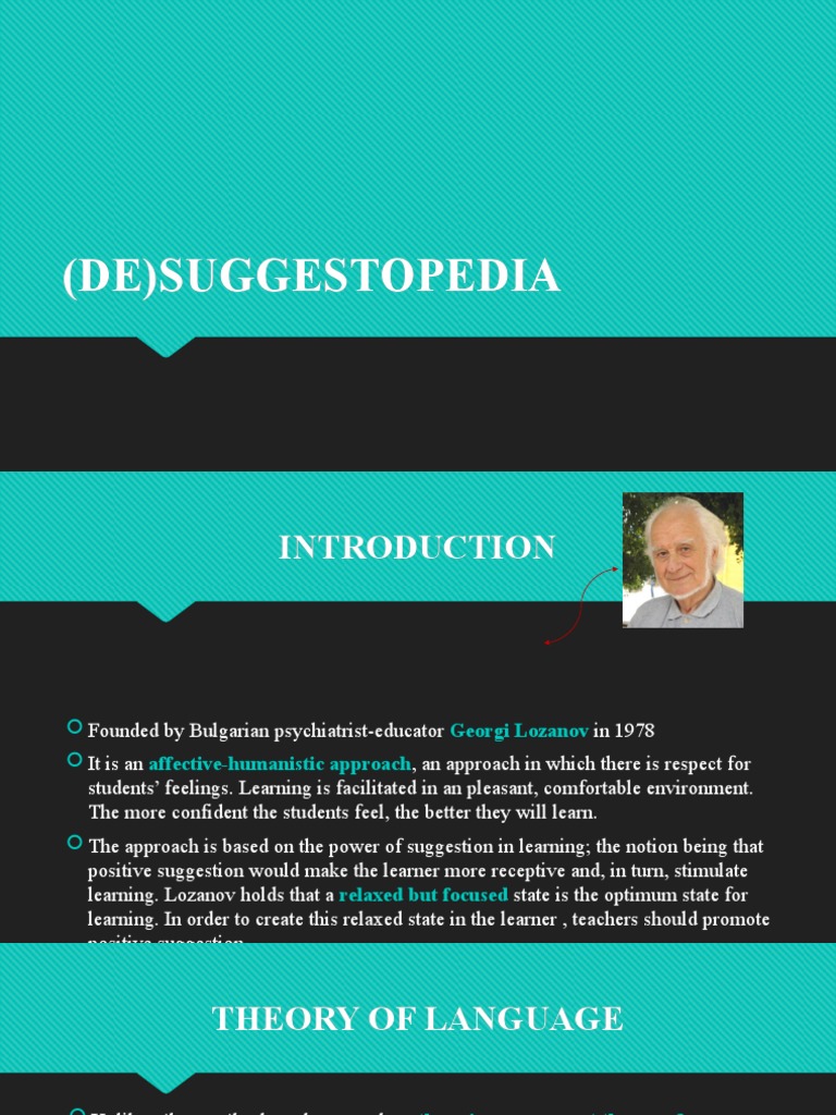 Desuggestopedia | PDF | Learning | Teachers