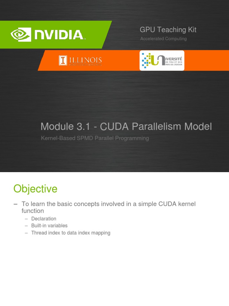Module 3.1 - CUDA Parallelism Model: GPU Teaching Kit | PDF | Rgb Color Model | Thread (Computing)