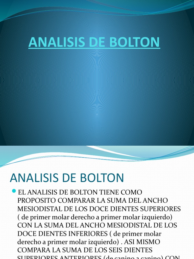 Analisis BOLTON | PDF | Ortodoncia | Cara