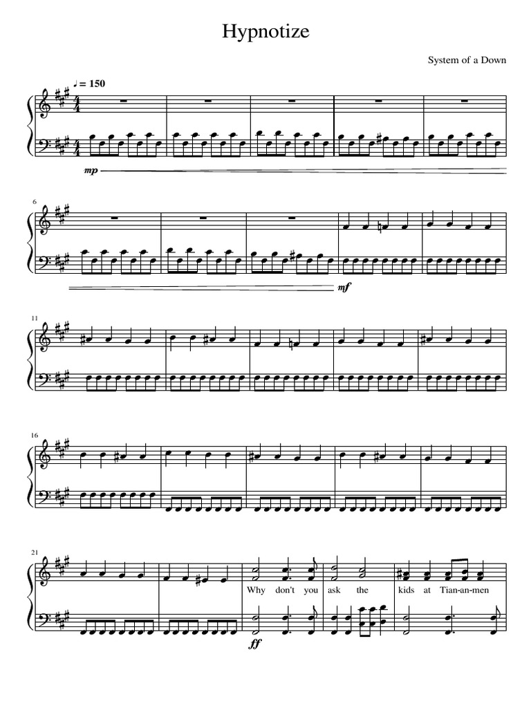 Hypnotize: System of A Down 150 | PDF