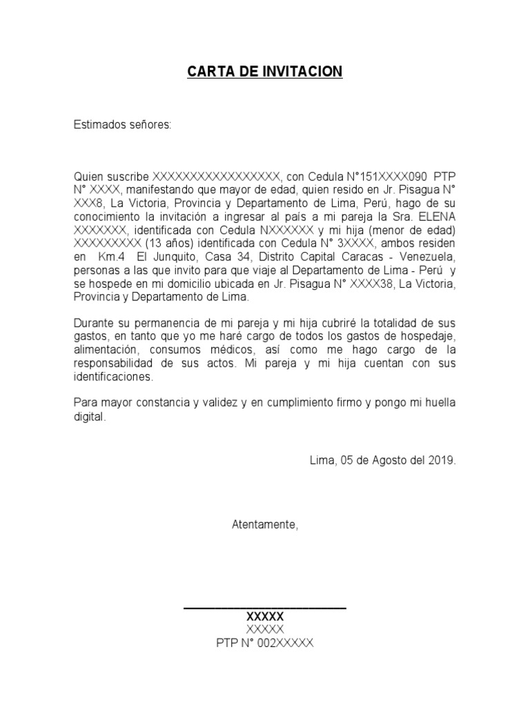 Carta de Invitacion | PDF
