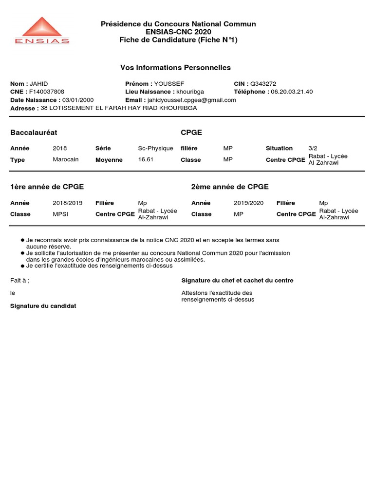 CNC 2020 | PDF | Institutions éducatives | Institutions sociales