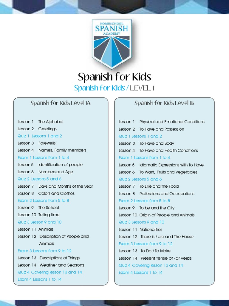 Spanish For Kids Spanish For Kids Spanish For Kids | PDF | Verb ...