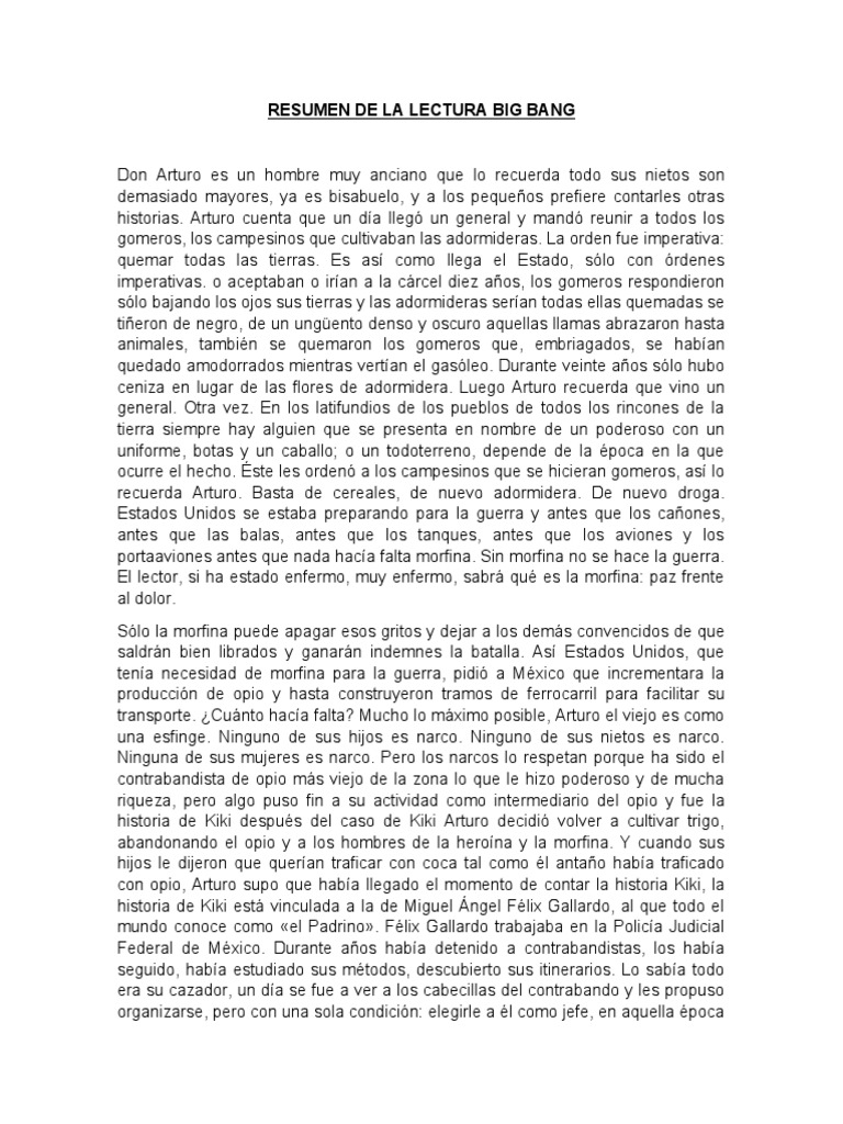 Resumen de La Lectura Big Bang | PDF | Administración para el Control ...