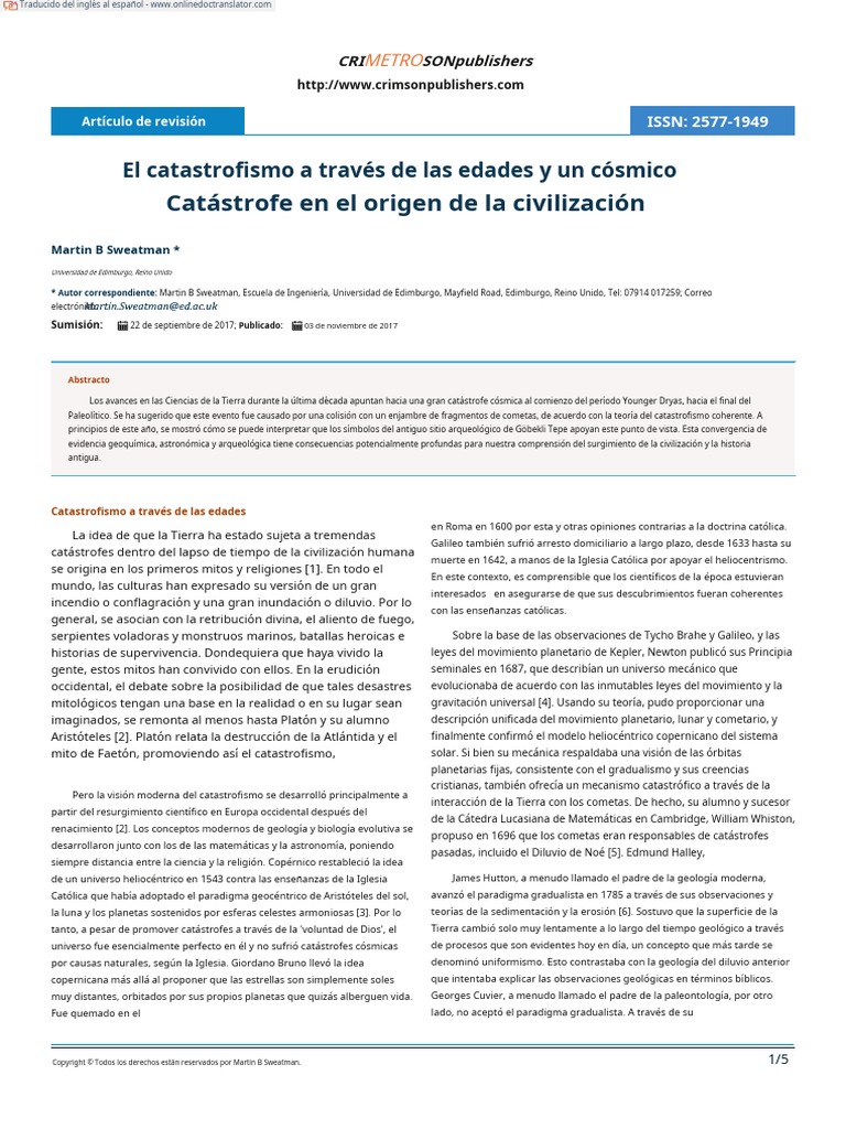 Catastrophism Thru Ages 2017 Sweatmen - En.es | PDF | Evolución ...