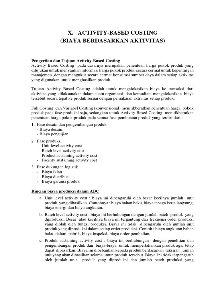 BAB X Activity Based Costing | PDF