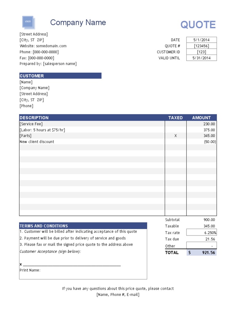 Quote Template III | PDF | Business | Payments