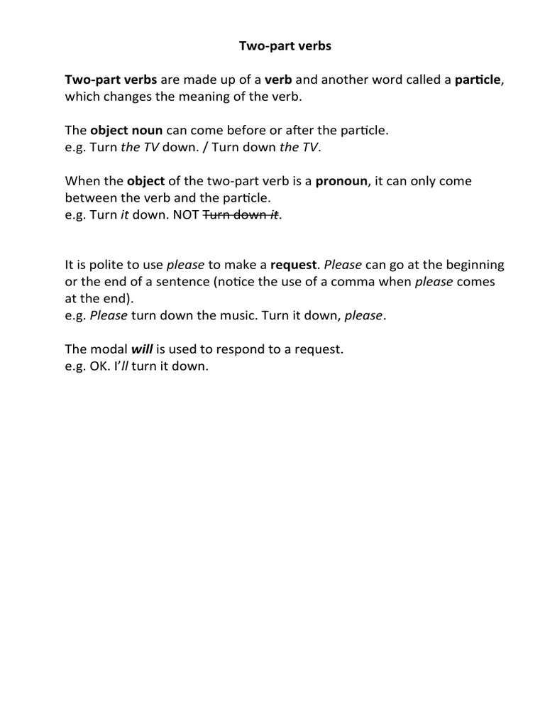 Two Part Verbs | PDF