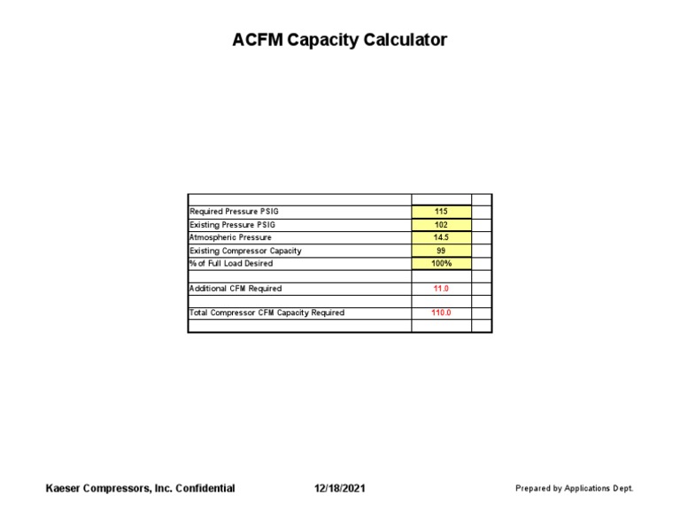 Additional Capacity Calculator Xls II | PDF