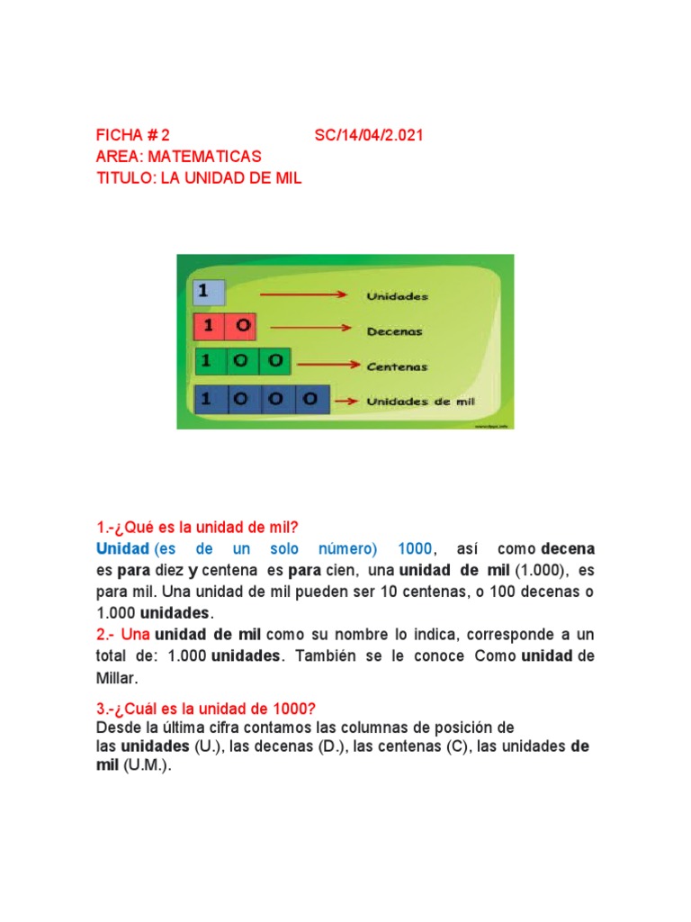 Definición de Unidad de Mil | PDF