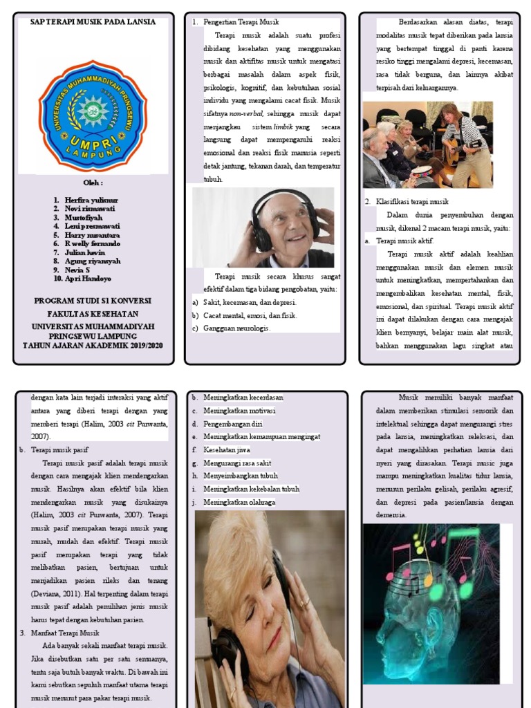 Leaflet Terapi Musik Pada Lansia | PDF