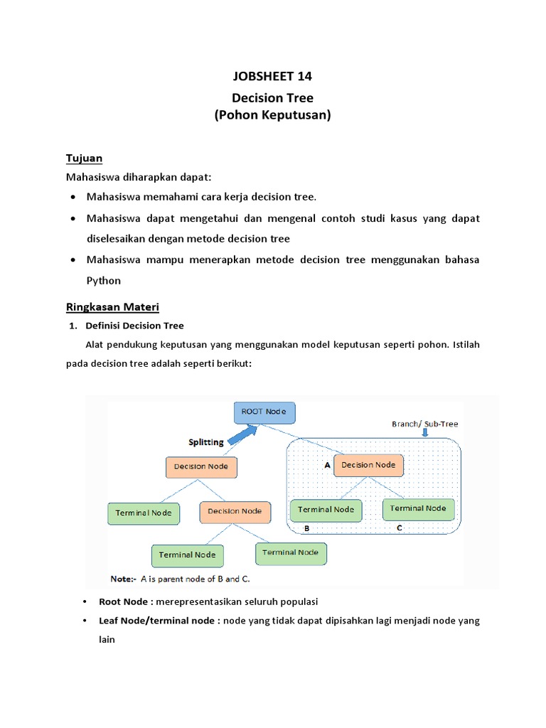 Jobsheet 14 - Decision Tree | PDF
