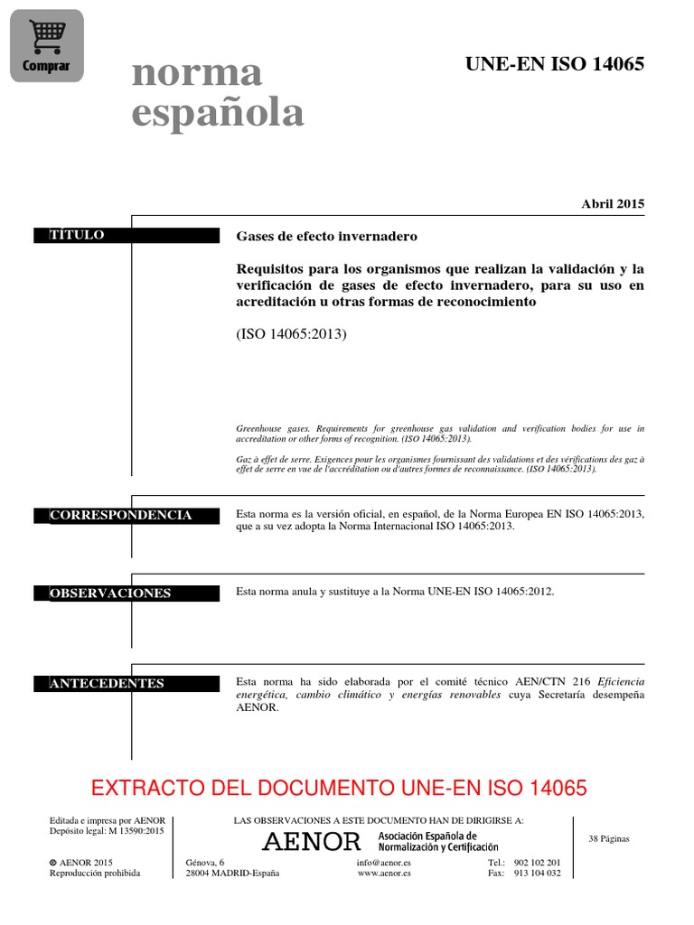 Requisitos Validación GEI ISO 14065 | PDF | Organización internacional ...