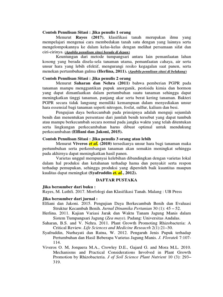 Panduan Sitasi Penulis dalam Teks | PDF | Sains & Matematika