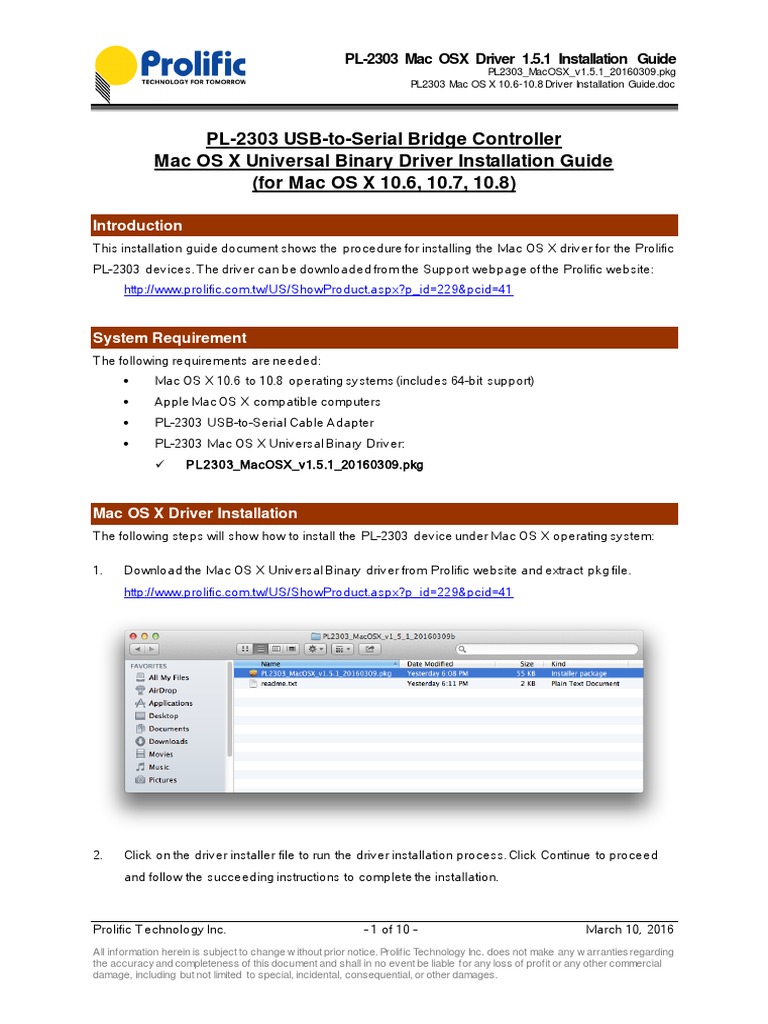 PL-2303 Mac Driver Installation Guide | PDF | Modem | Mac Os