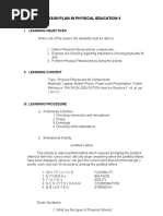 Lesson Plan Pe 6 | PDF | Physical Education | Rubric (Academic)