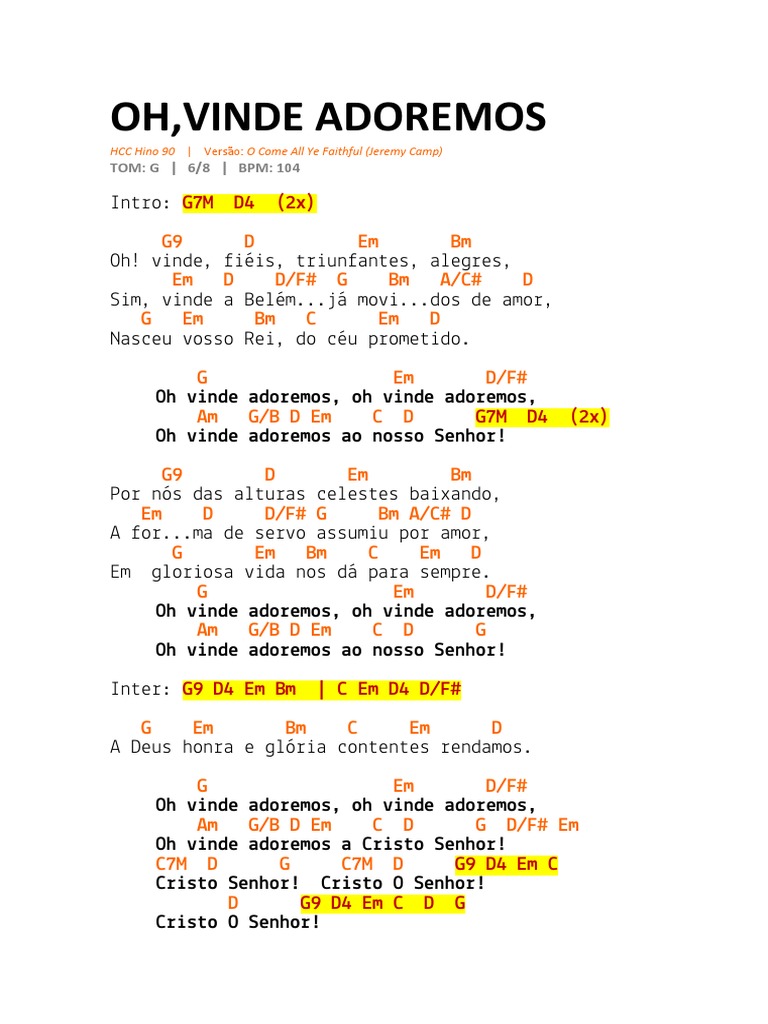 Vinde e Adoremos - (CC90) - (G) | PDF