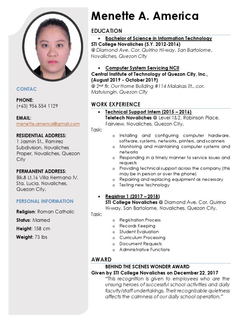 Reume Menette America 2021 | PDF | Computing | Information Technology