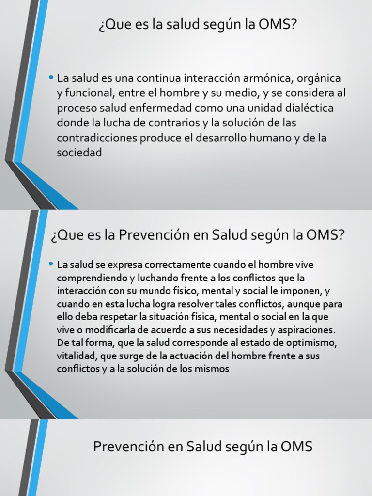 Definición de salud según la OMS | PDF | Organización Mundial de la ...
