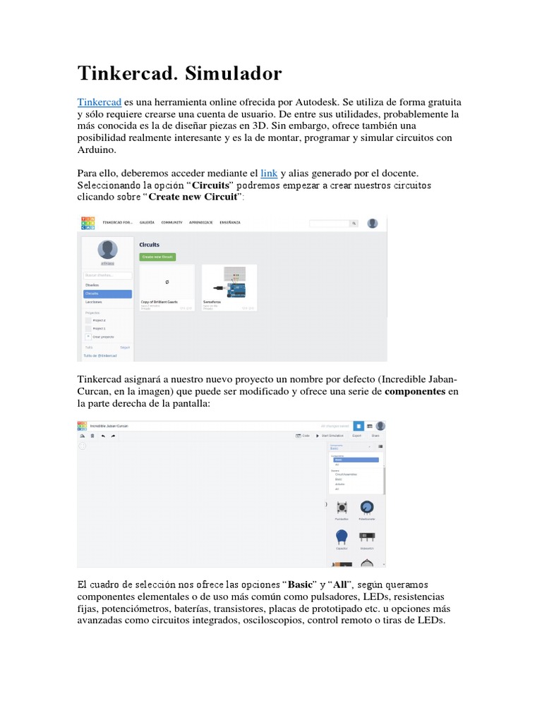 Tutorial Basico de Tinkercad | PDF | Arduino | Ingeniería de software