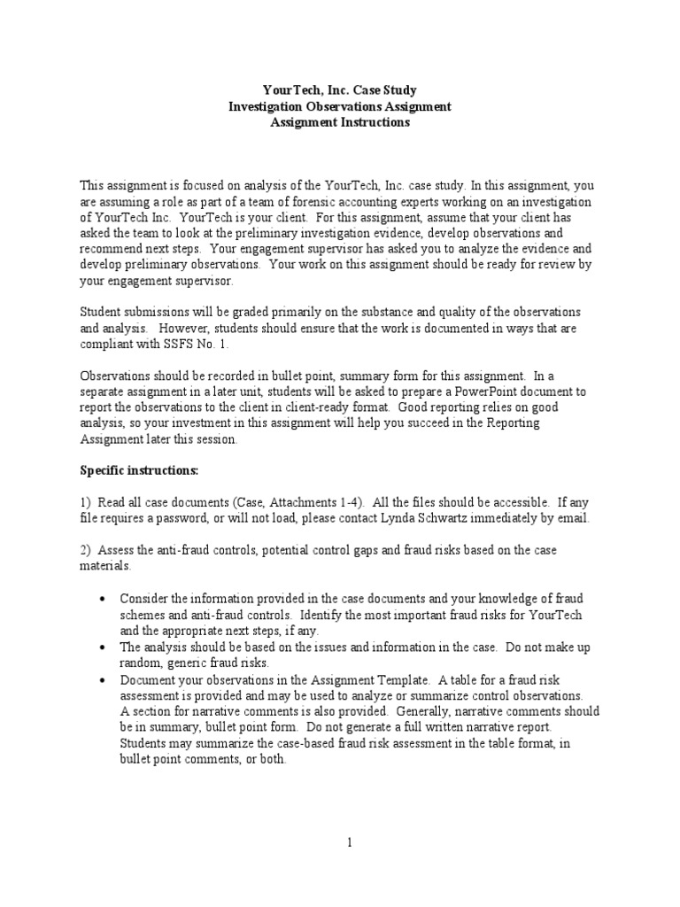 YourTech Case Assignment Instructions | PDF | Data | Risk