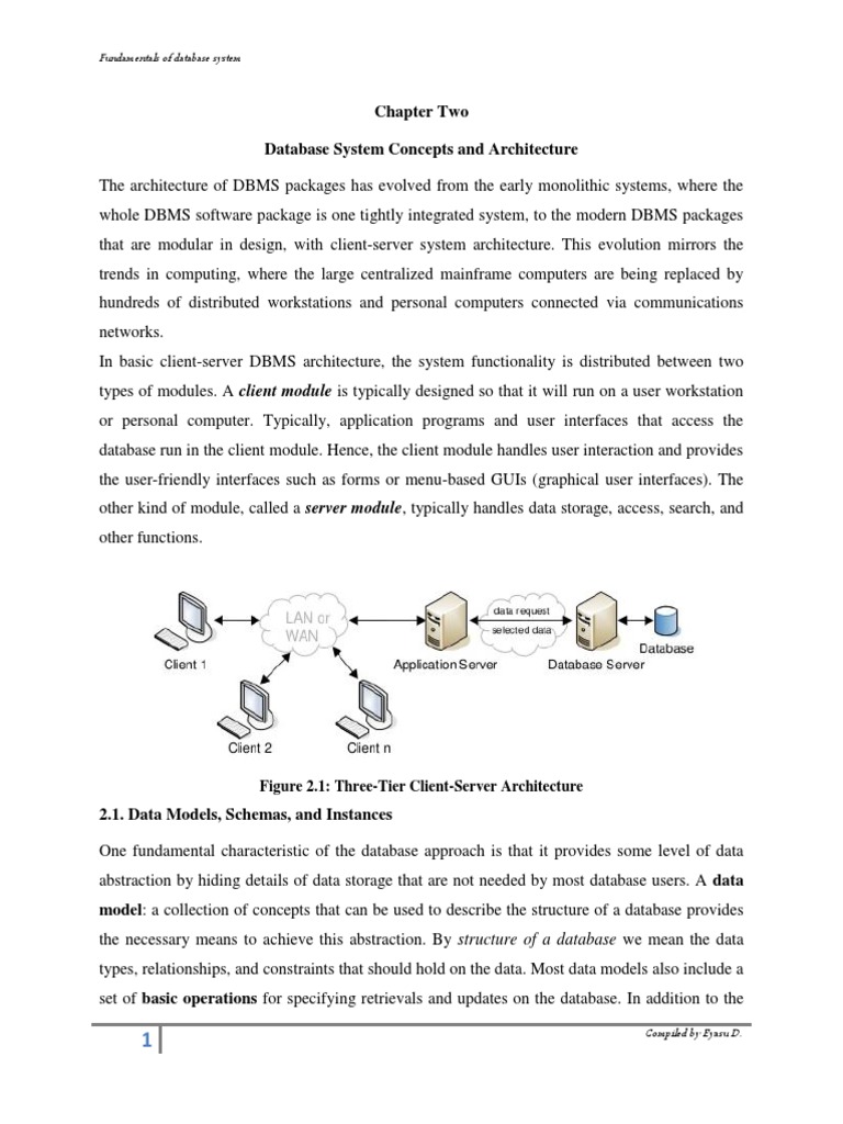 Chapter Two Database System Concepts and Architecture | PDF | Relational Database | Databases