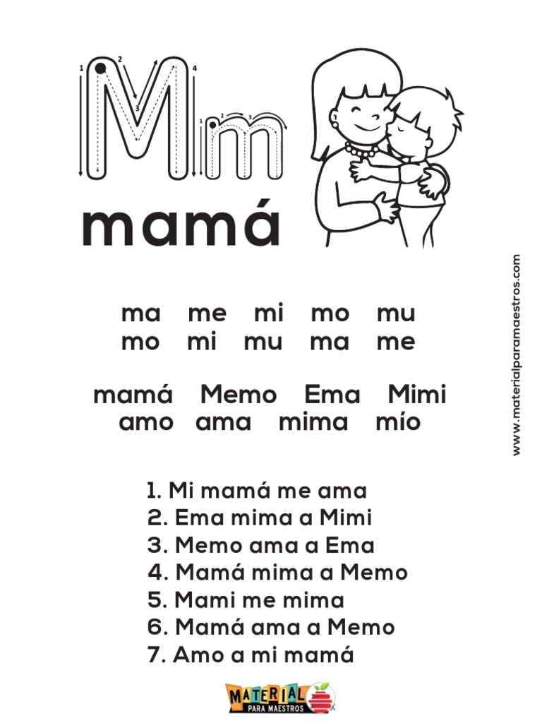 Ma Me Mi Mo Mu Mo Mi Mu Ma Me Mamá Memo Ema Mimi Amo Ama Mima Mío | PDF