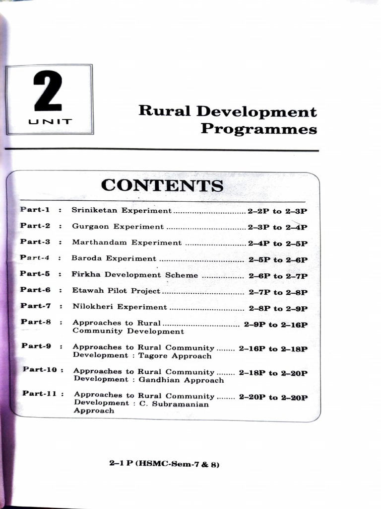 Rural - Development Unit-2 | PDF | Economies