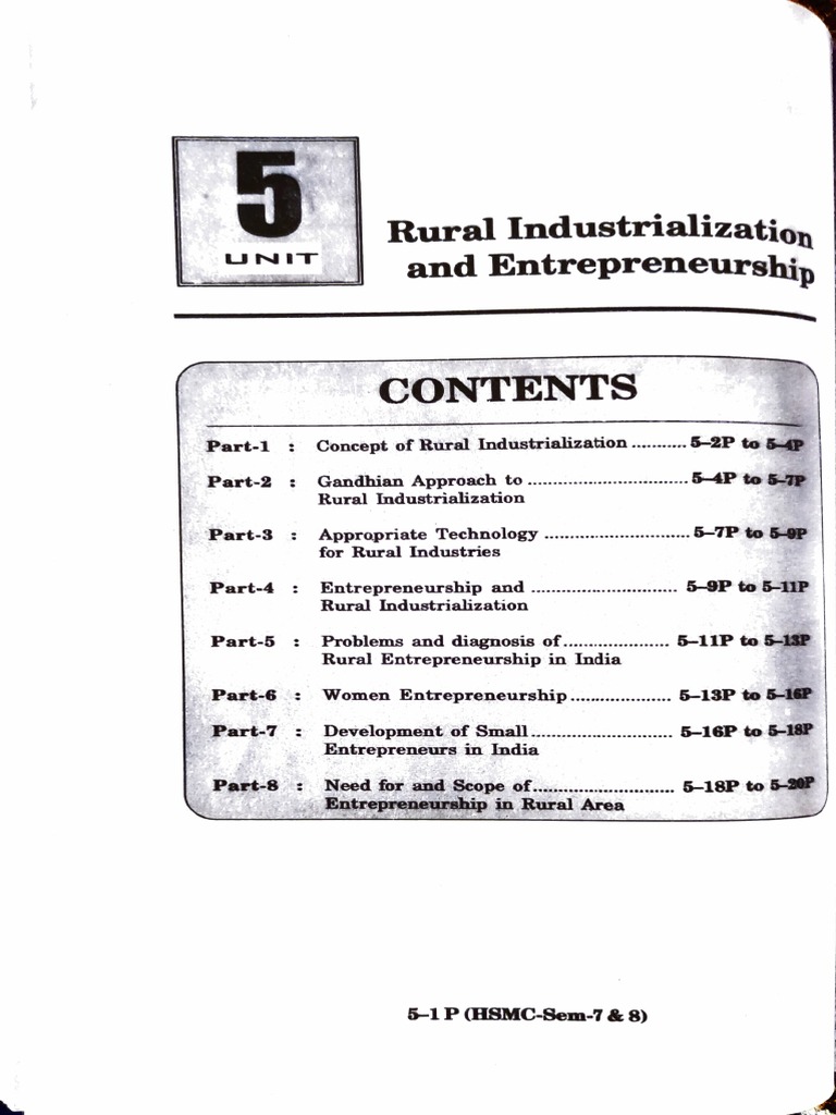 Rural - Development Unit-5 | PDF | Entrepreneurship | Business