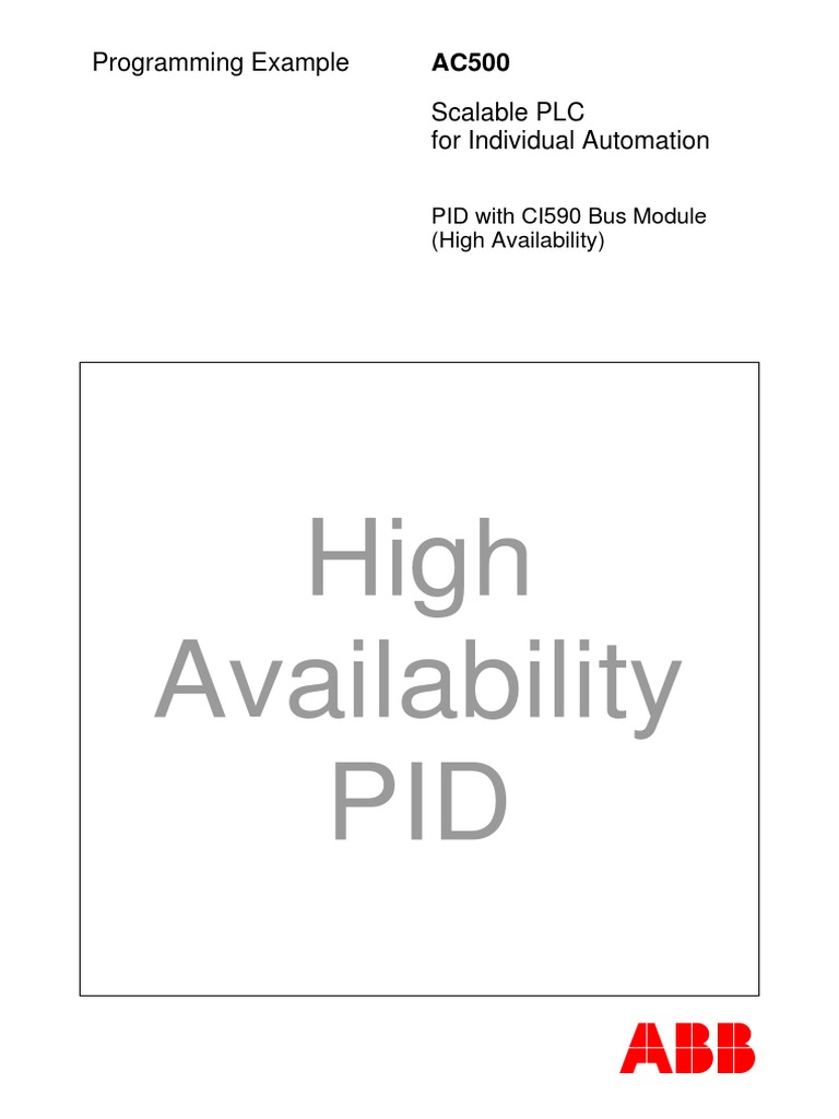 High Availability PID: Programming Example Scalable PLC For Individual ...