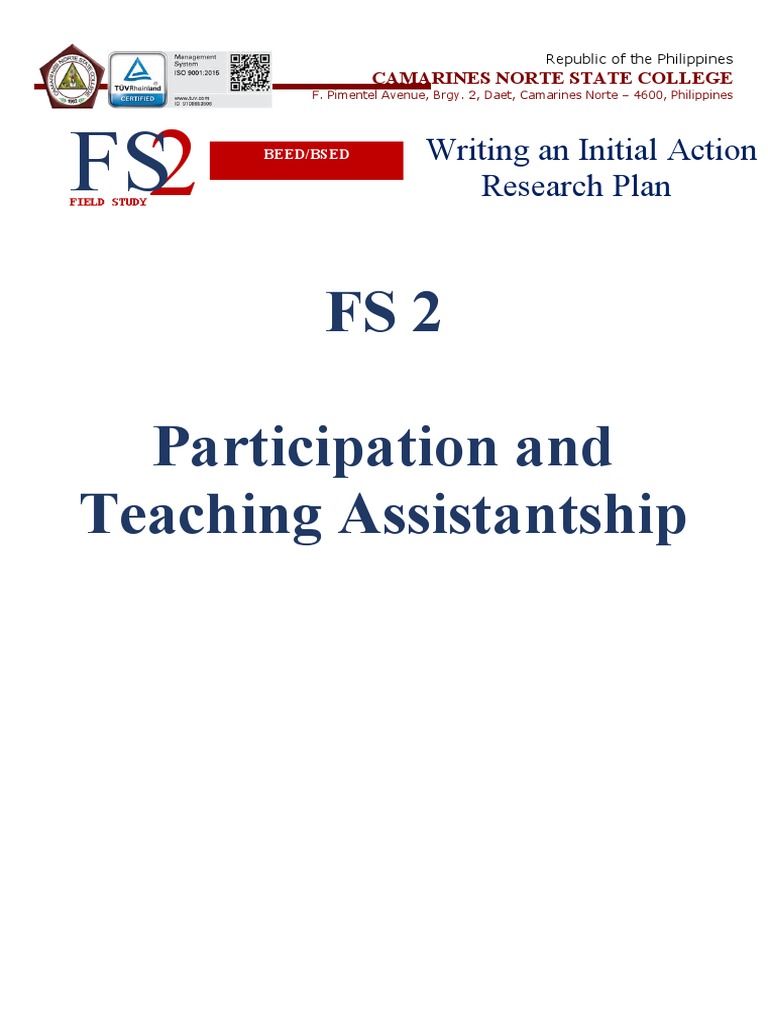 FS2 Episode 19: Initial Action Research Plan | PDF | Action Research ...