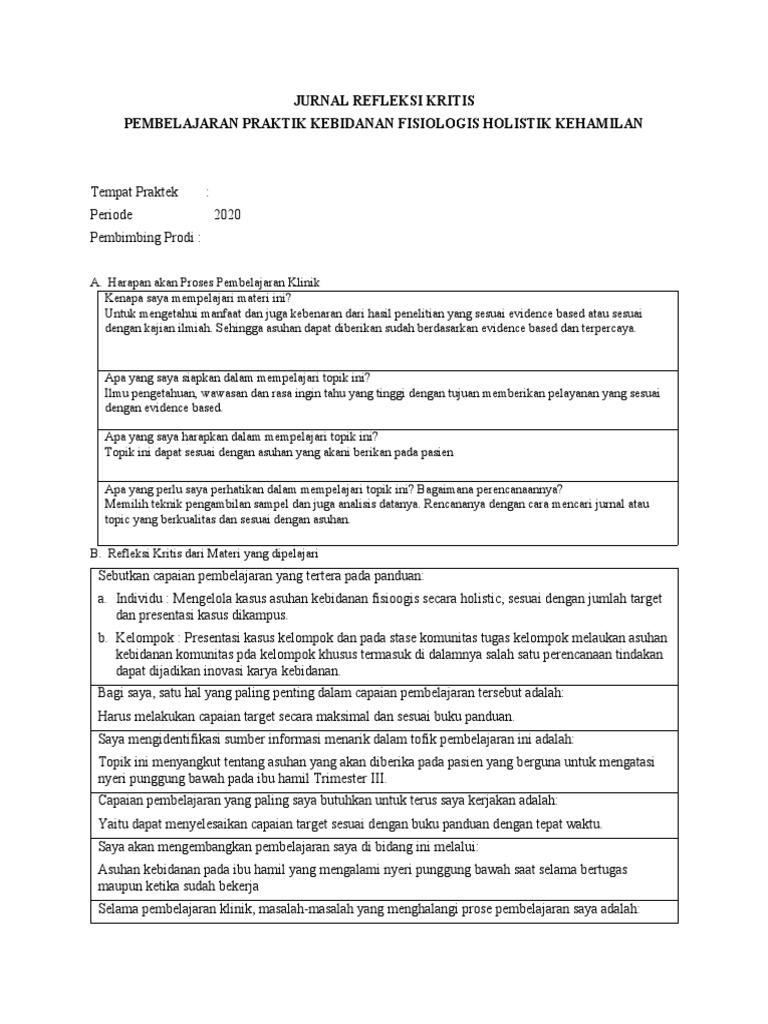 CONTOH JURNAL REFLEKSI KRITIS-dikonversi | PDF