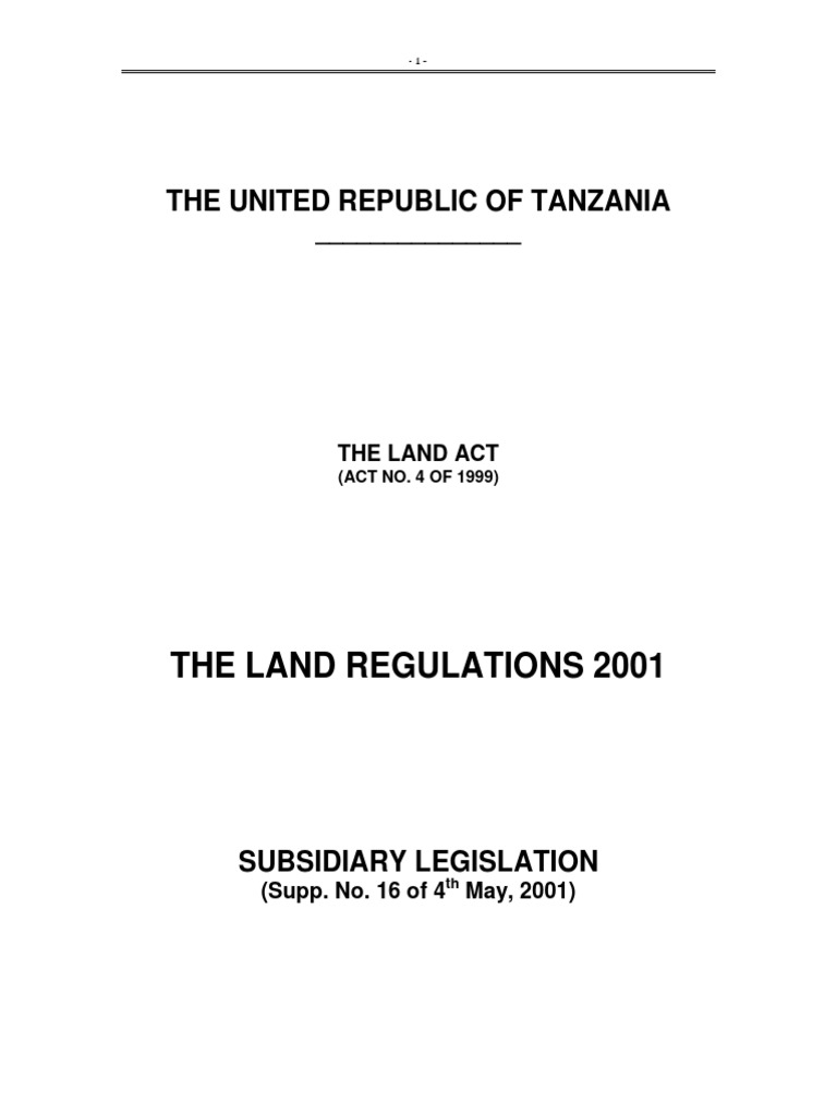 Land Regulations Act | PDF | Mortgage Law | Lease