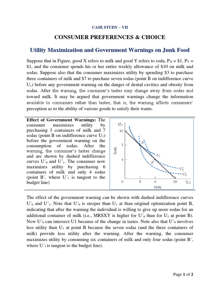 Case-Study (2) Utility Maximization and Government Intervention | PDF ...