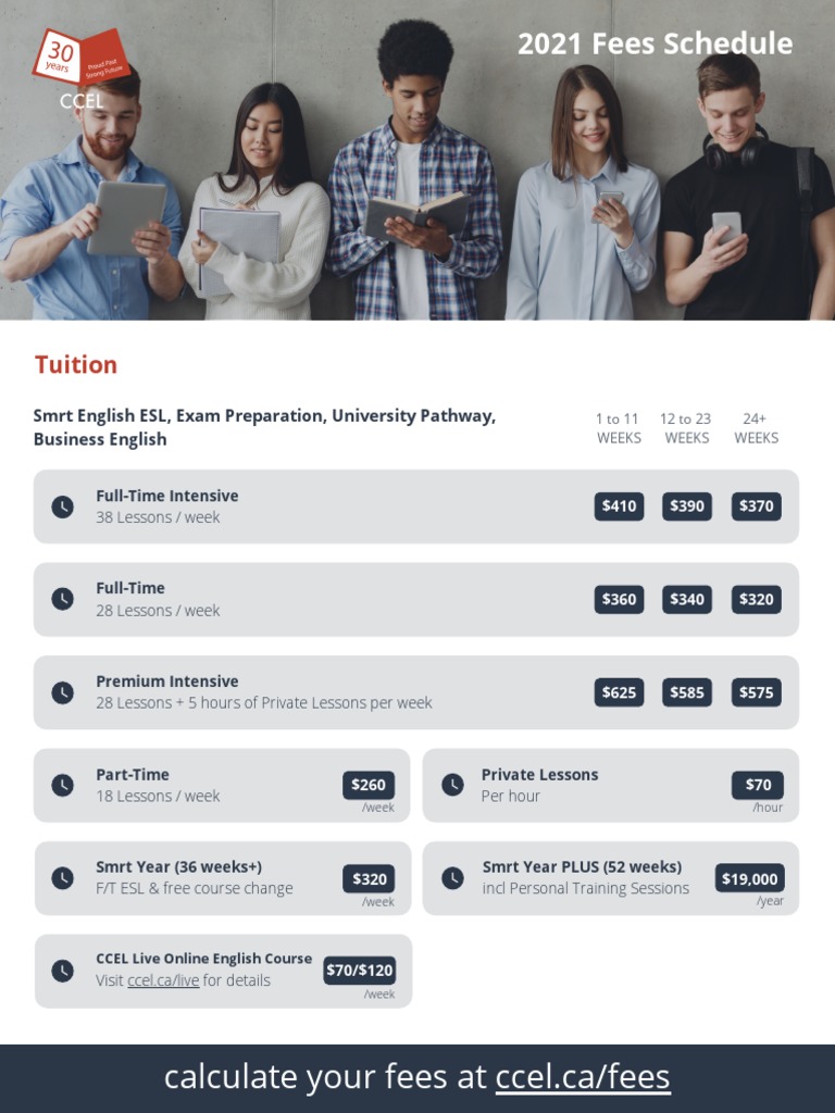 CCEL 2021 Fees Schedule | PDF
