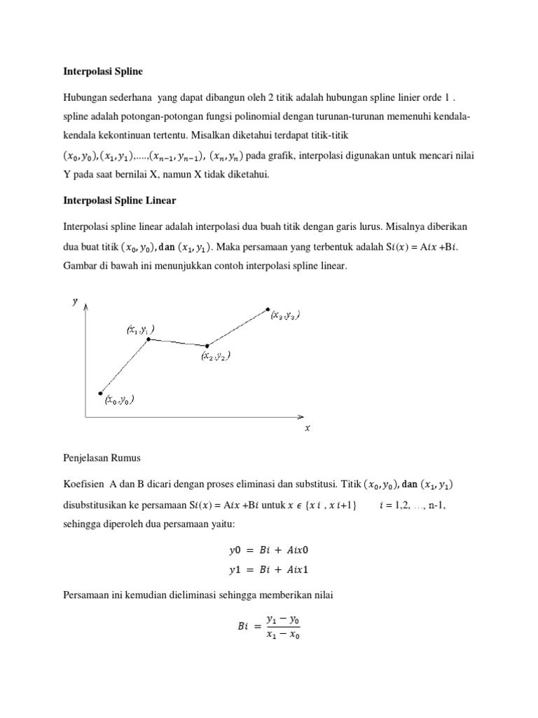 Interpolasi Spline: Teori dan Contoh | PDF