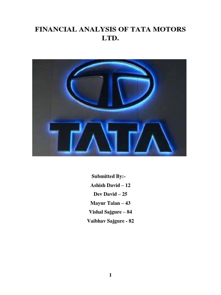 TATA MOTORS RATIO ANALYSIS (1) (4) Final Report Lajdlfjhdgsk | PDF ...
